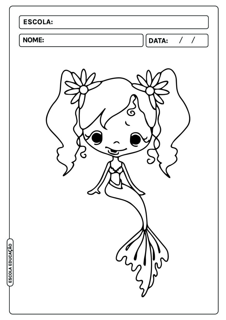 22 Desenhos da sereia Iara para colorir - Folclore brasileiro